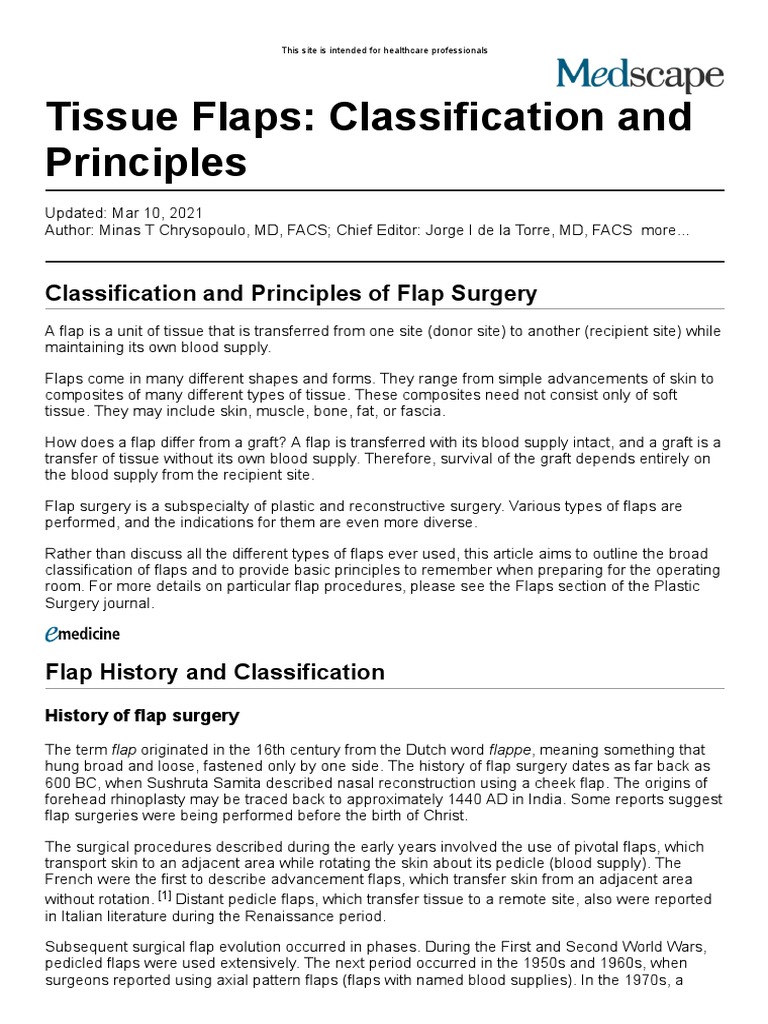 Flap Surgery: Classification and Principles | PDF | Clinical Medicine ...