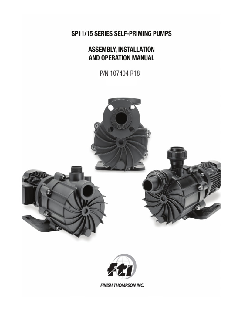 SP Manual - Operation SP11-15 R18 (107404) | PDF | Pump | Valve