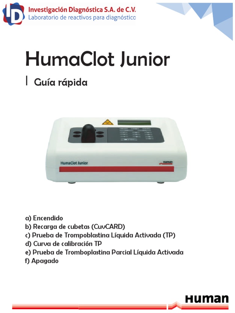 Guía Rápida HumaClot Junior | PDF | Calibración