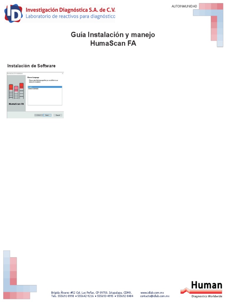 Guía de Instalación HumaScan FA | PDF
