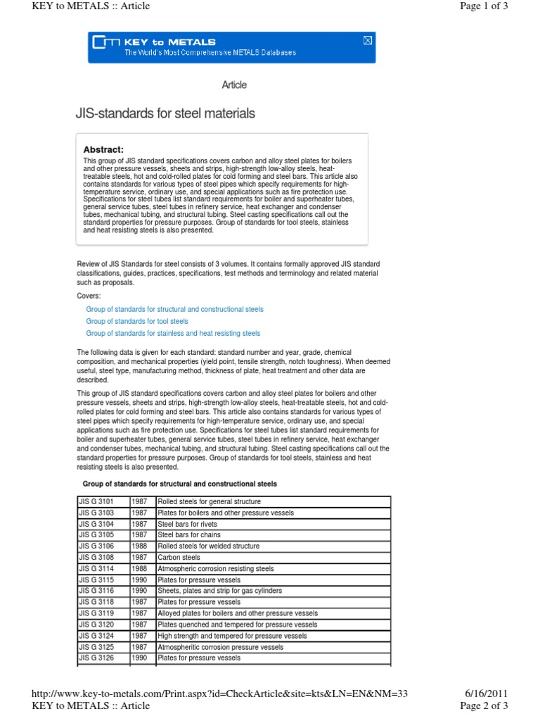 Japanese Steel Standards | Download Free PDF | Structural Steel | Steel