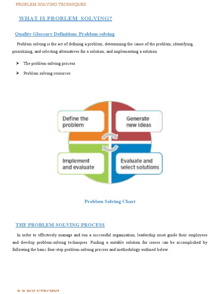What Is Problem Solving | PDF | Evaluation | Brainstorming