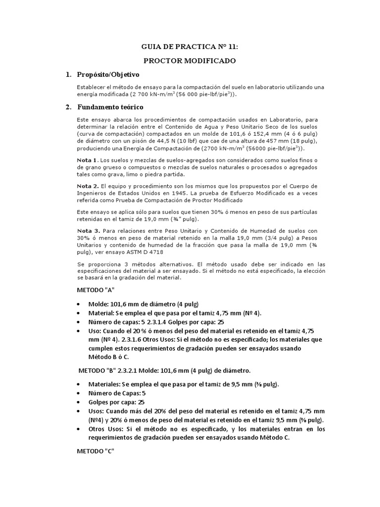 Guía para la determinación de la curva de compactación de suelos ...