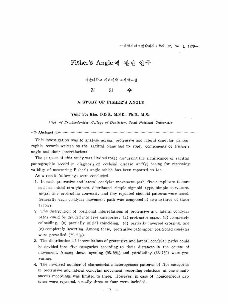 A Study of Fisher's Angle | PDF