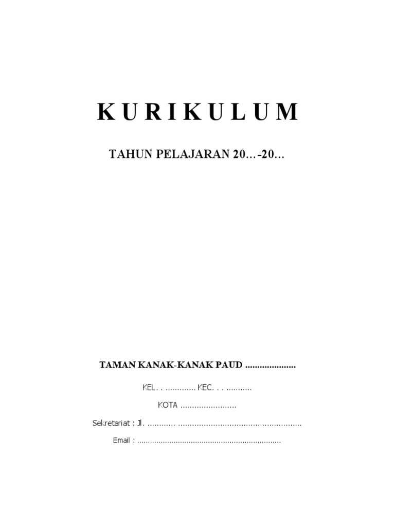 Acuan Menu Pembelajaran Pedoman Kurikulum Paud | PDF | Karier ...