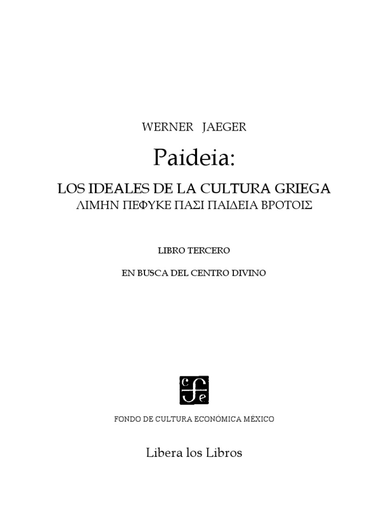 Werner Jaeger - Paideia (Libro III) | PDF | Platón | Antigua Grecia