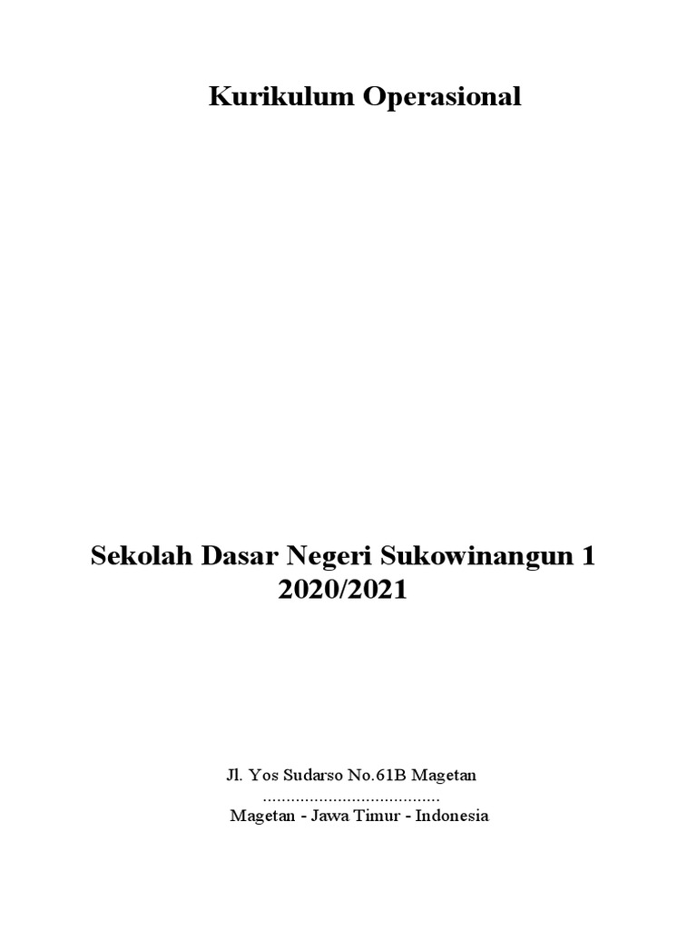 Contoh KOSP SD (Oke 2) - Dikonversi | PDF