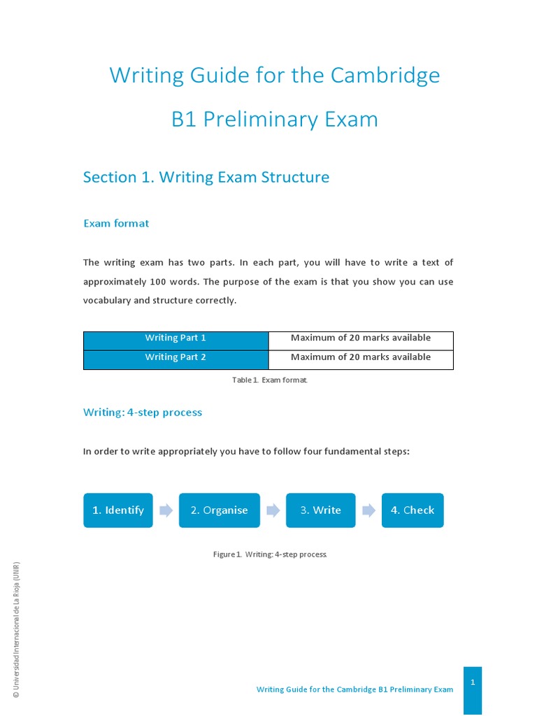 Writing Guide For The Cambridge B1 Preliminary Exam | PDF | Human ...