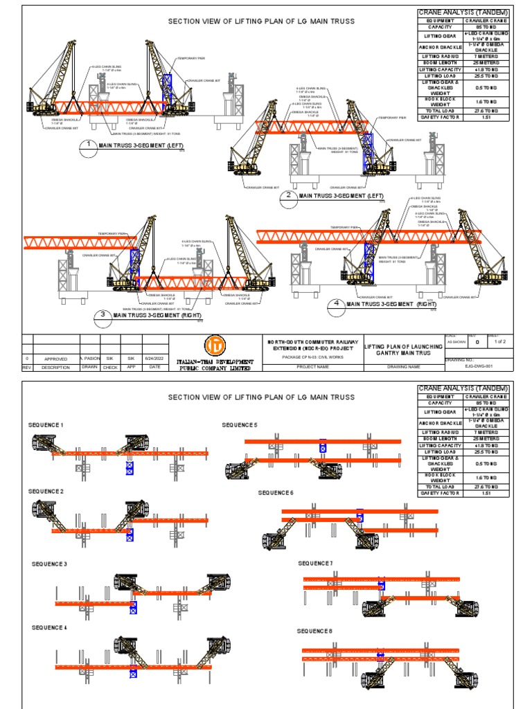 Crane Lifting Plan for Main Truss | PDF | Crane (Machine) | Transport