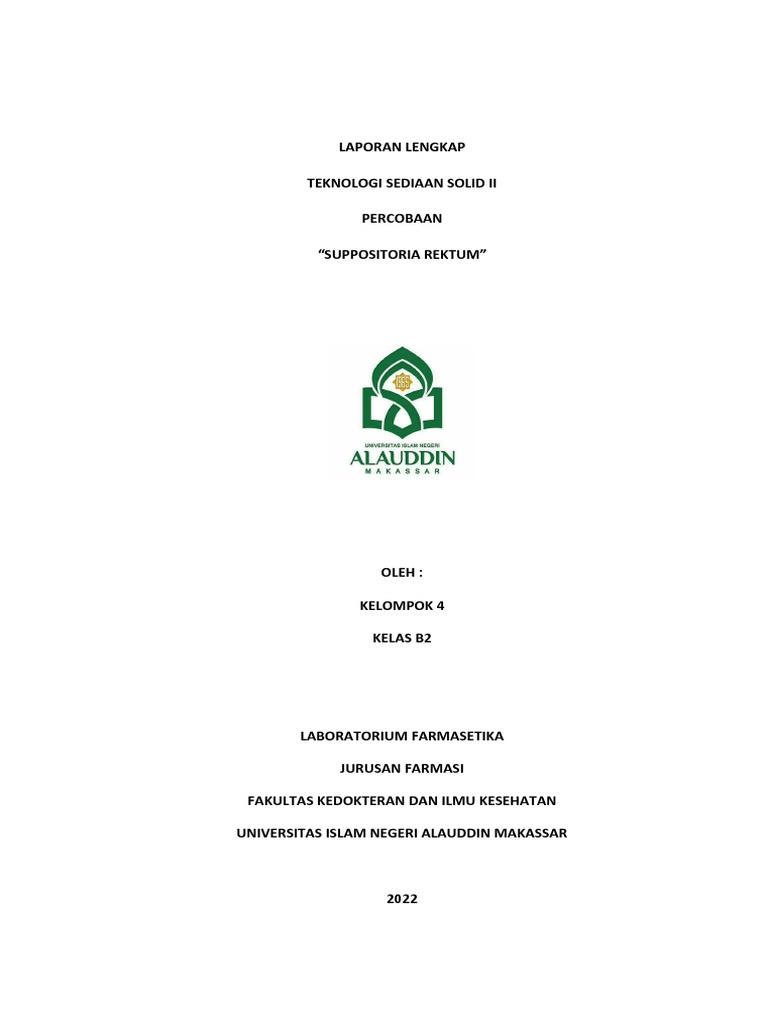 Laporan Lengkap Kelompok 4-1 | PDF | Kesehatan Holistik