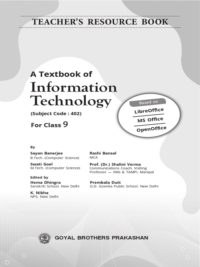Information Technology Class 9 TRB | PDF | Communication | Entrepreneurship