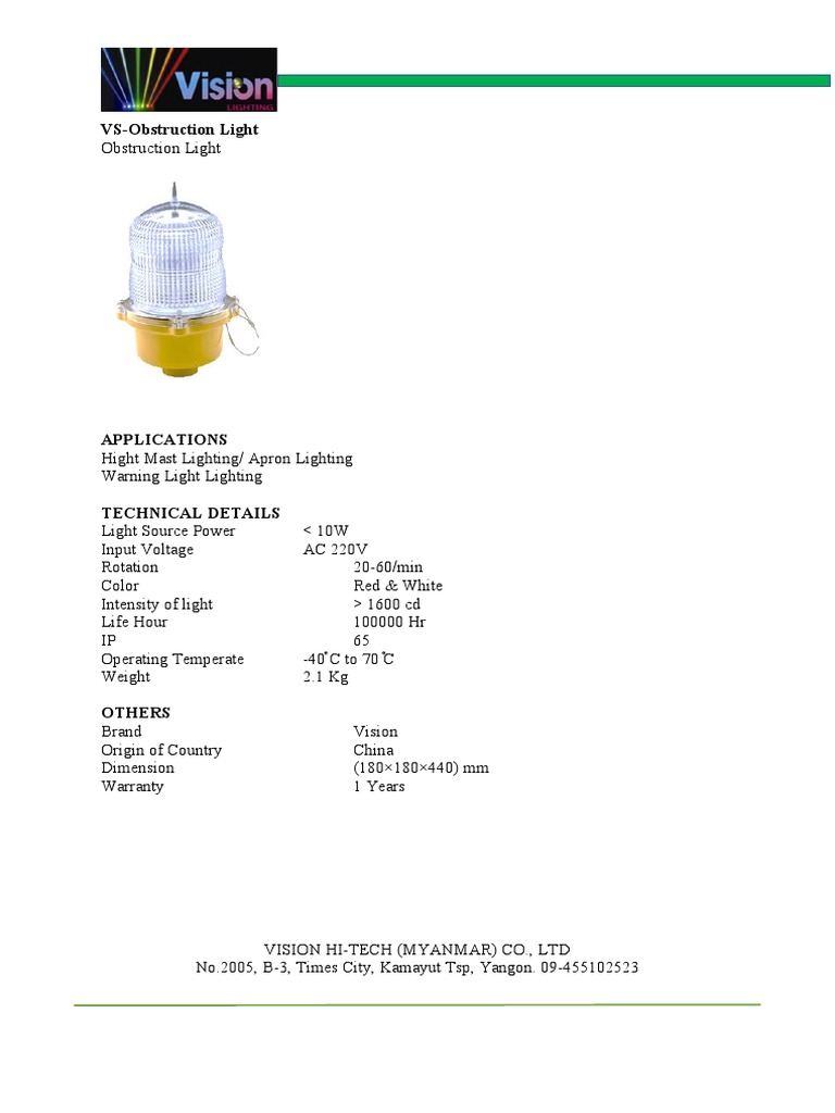 Obstruction Light Specification | PDF