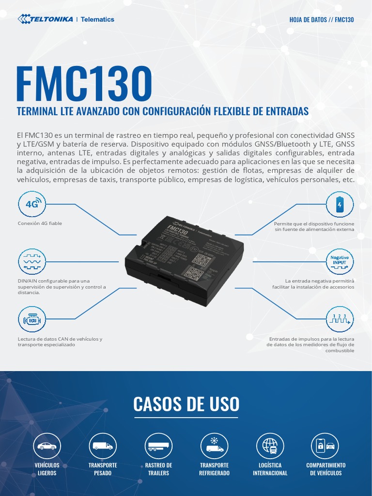 Datasheet FMC130 2.0 Web Telematics | PDF | Lte (Telecomunicaciones ...