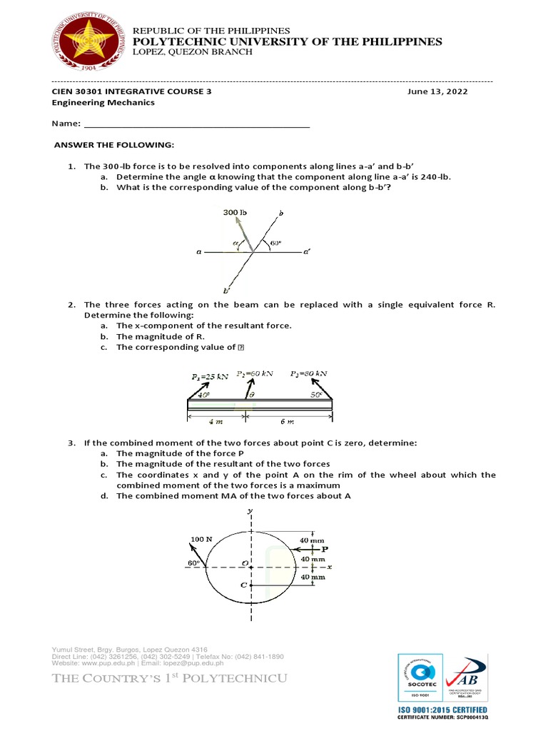 Engg Mechanics Questionnaire | PDF | Acceleration | Friction