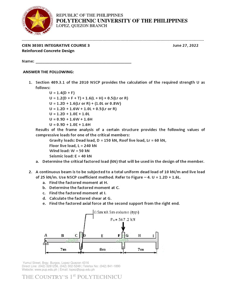 Reinforced Concrete Design: Solutions to Practice Problems | PDF ...