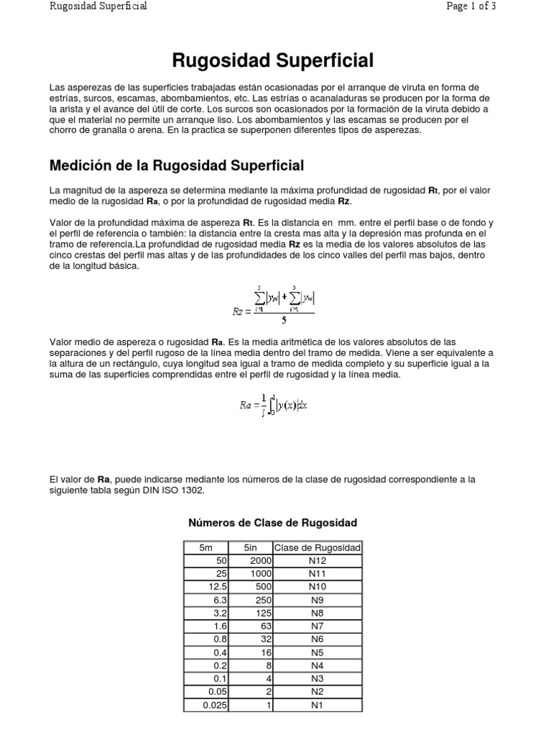 Rugosidad Superficial | PDF | Engranaje | Perforar