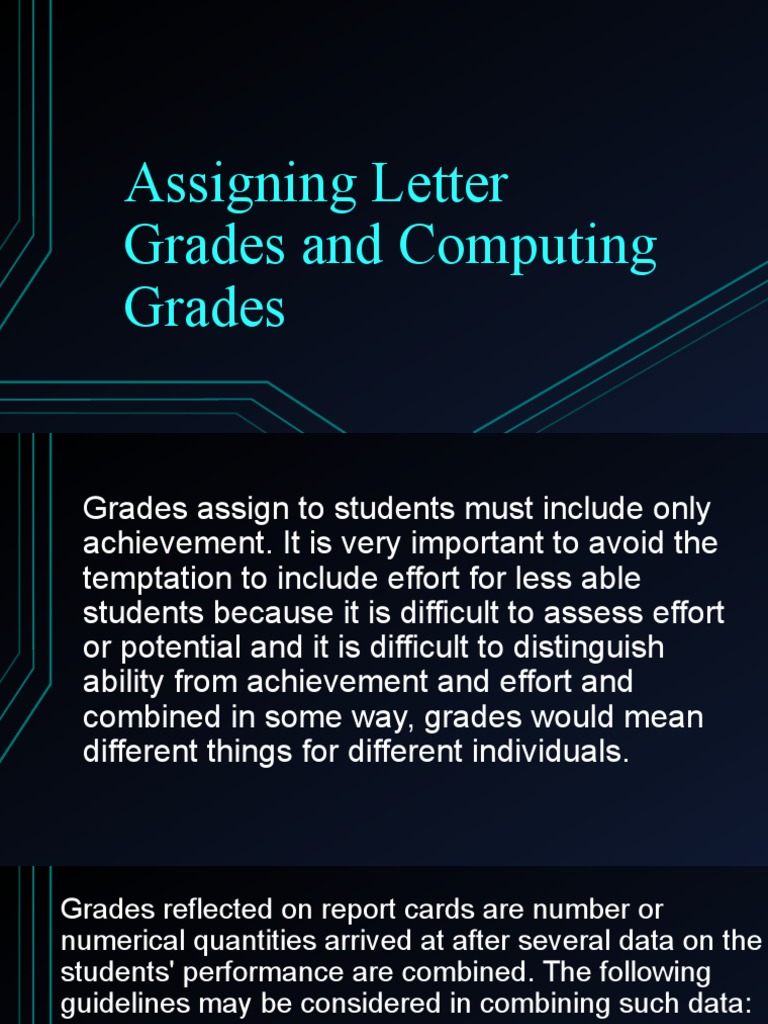 Assigning Letter Grades and Computing Grades | PDF