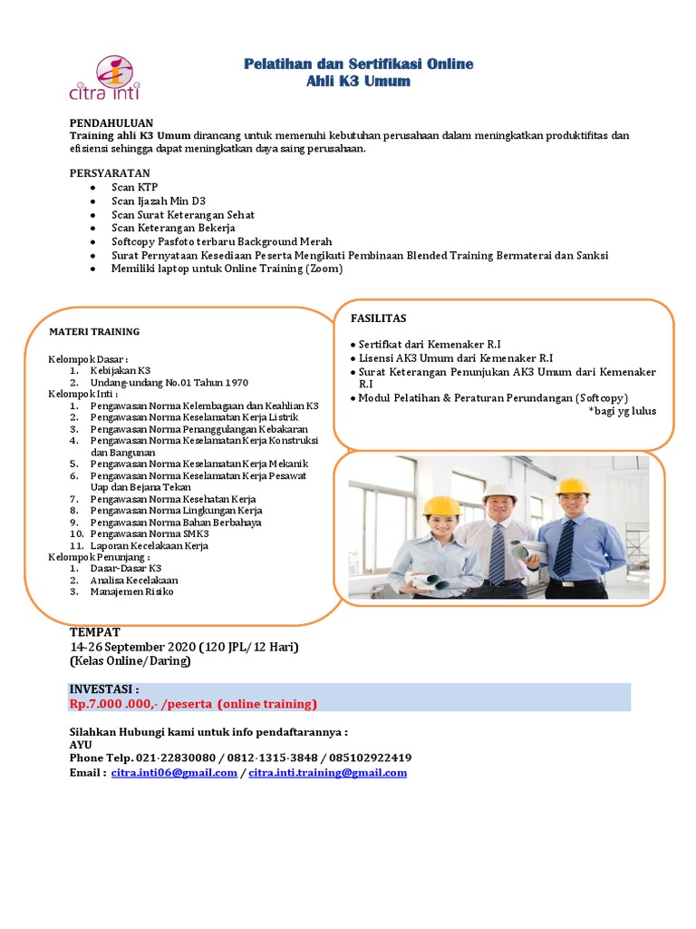 Brosur Ahli K3 Umum | PDF
