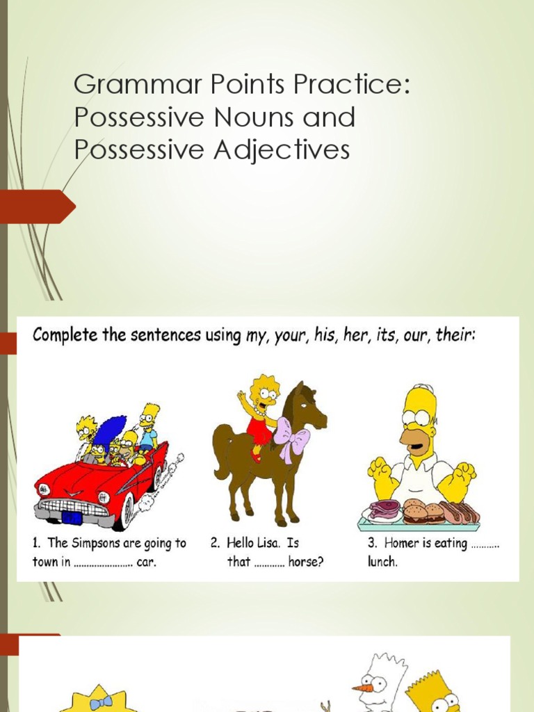 Possessives Nouns and Possessive Adjectives - PDF | PDF