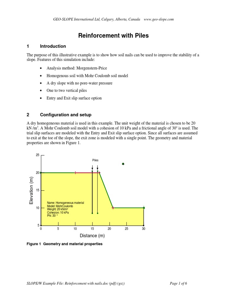 Reinforcement With Pile For Slope Stability | PDF | Applied And Interdisciplinary Physics ...