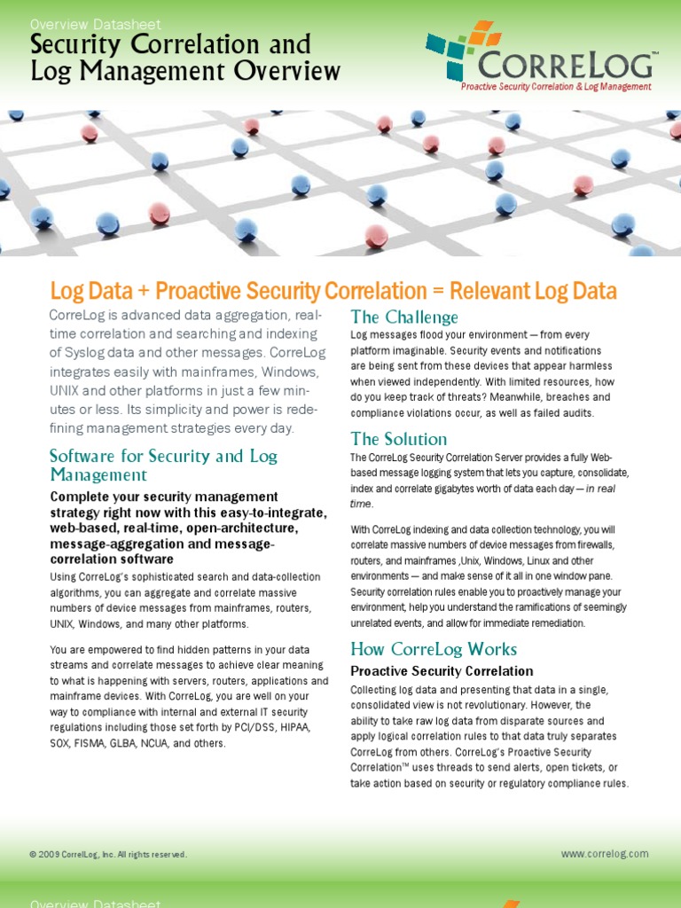 CorreLog Overview DataSheet | PDF | Payment Card Industry Data Security ...