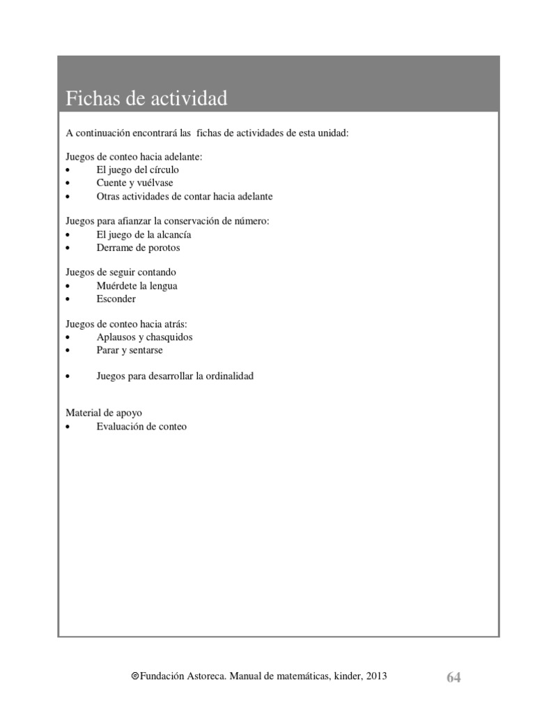 Actividades de Conteo y Evaluacion | PDF