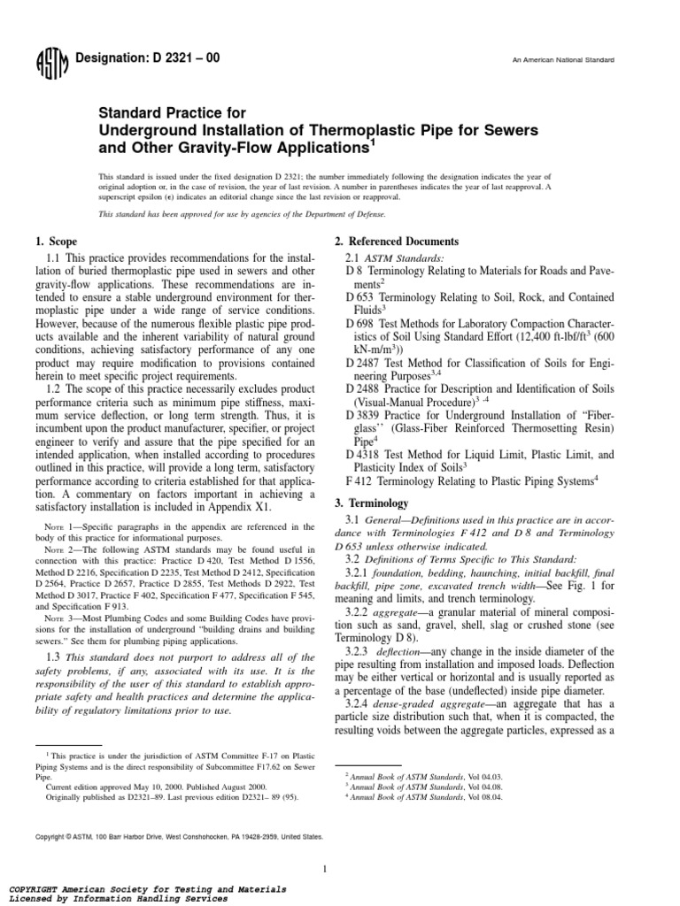 Astm d2321 2000pdf Compress | PDF | Pipe (Fluid Conveyance ...