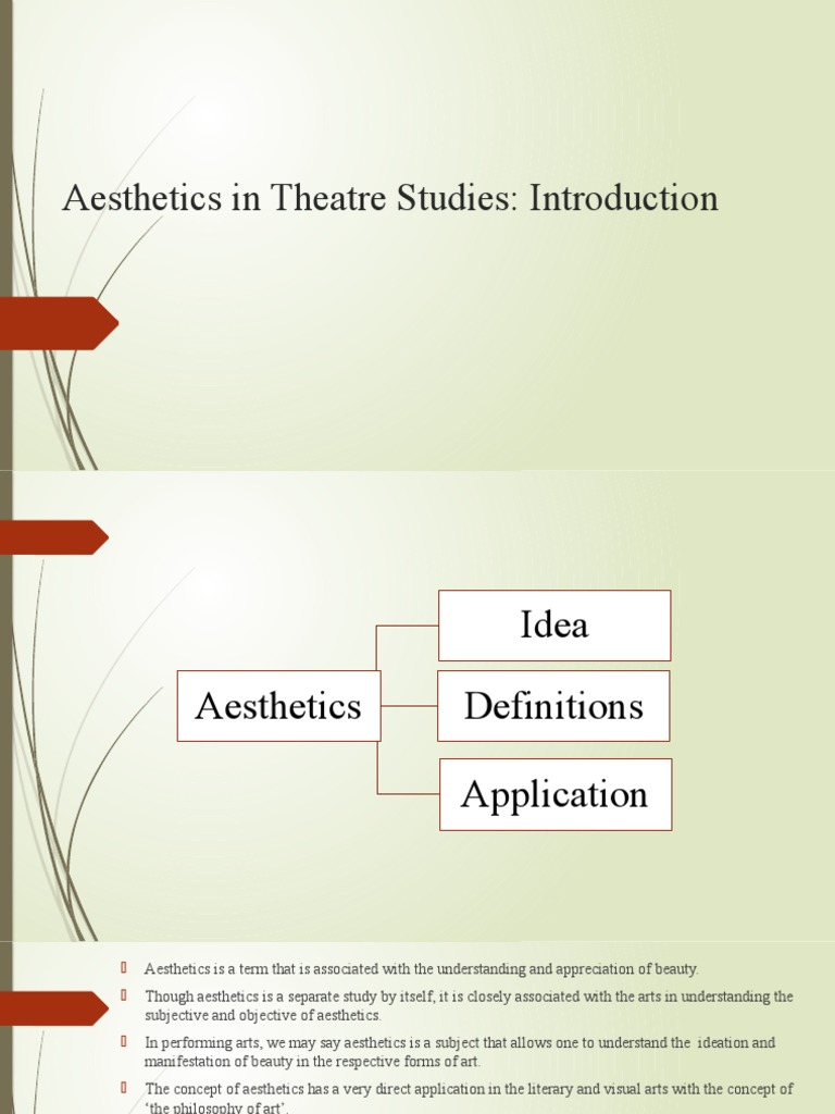 Aesthetics in Theatre Studies | PDF | Aesthetics | Beauty