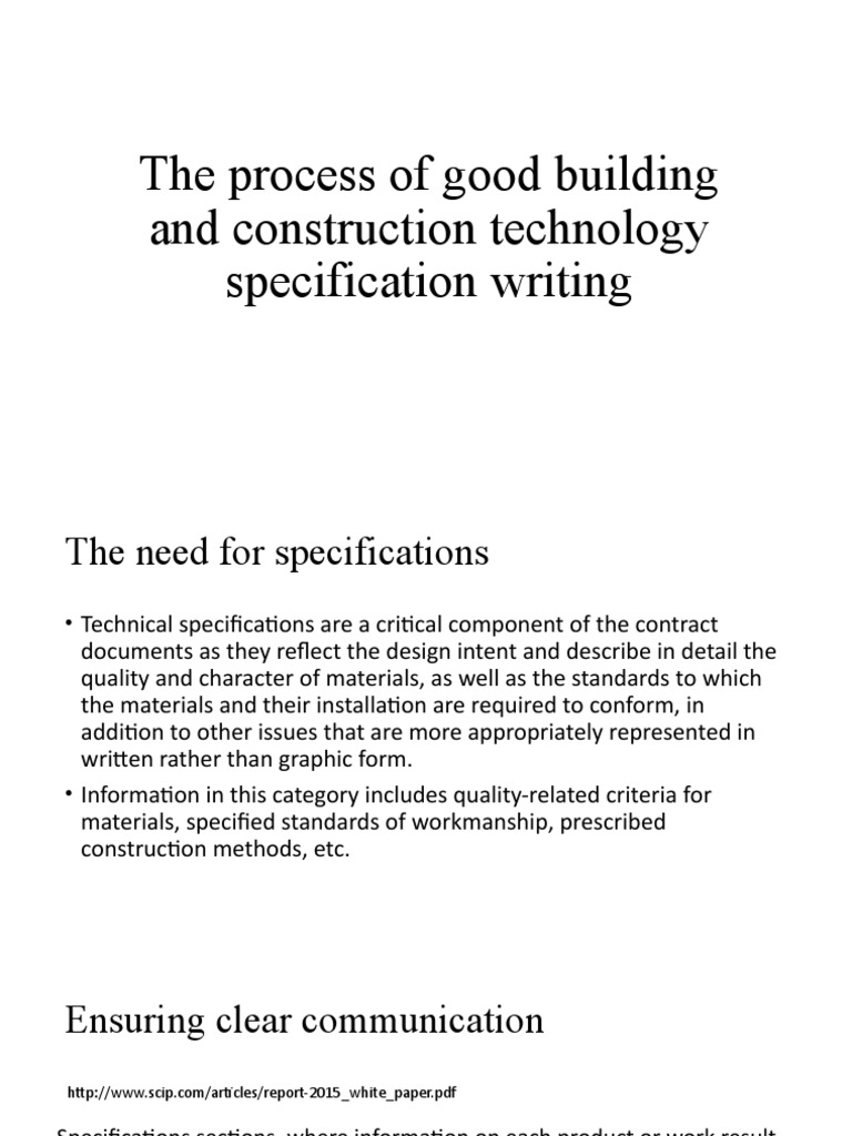 Chapter 6 - Construction Specifications | PDF | Business | Technology ...