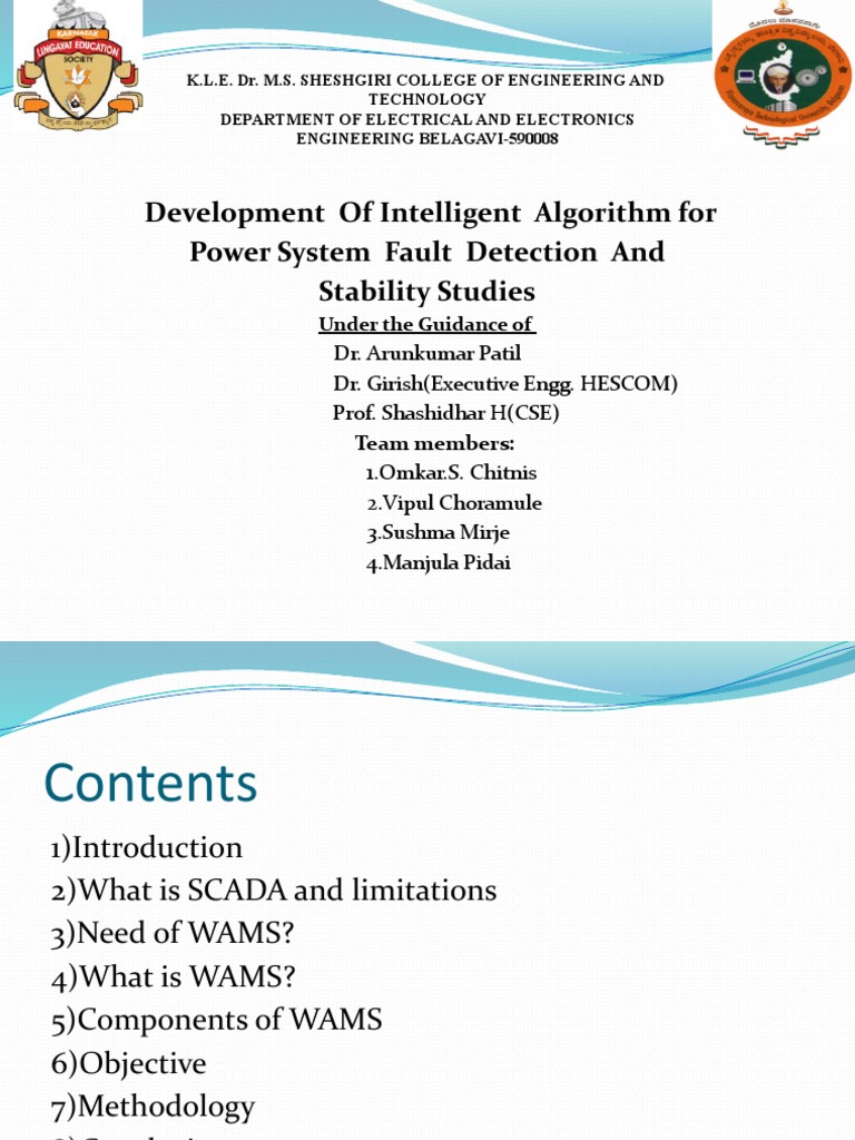Development of Intelligent Algorithm For Power System Fault Detection and Stability Studies ...