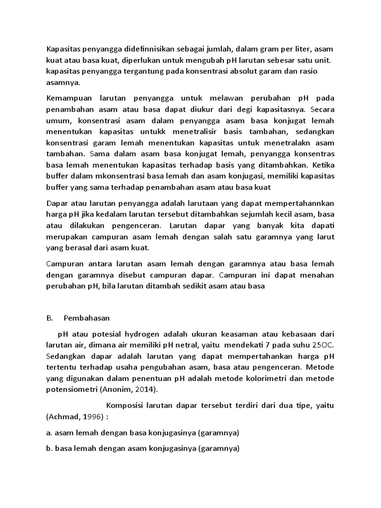 Larutan Dapar | PDF
