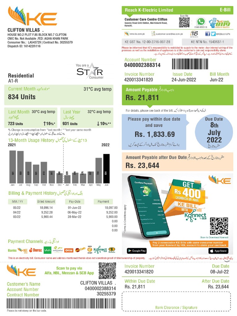 E-Bill Provides Details of Electricity Usage and Charges | PDF | Fee ...