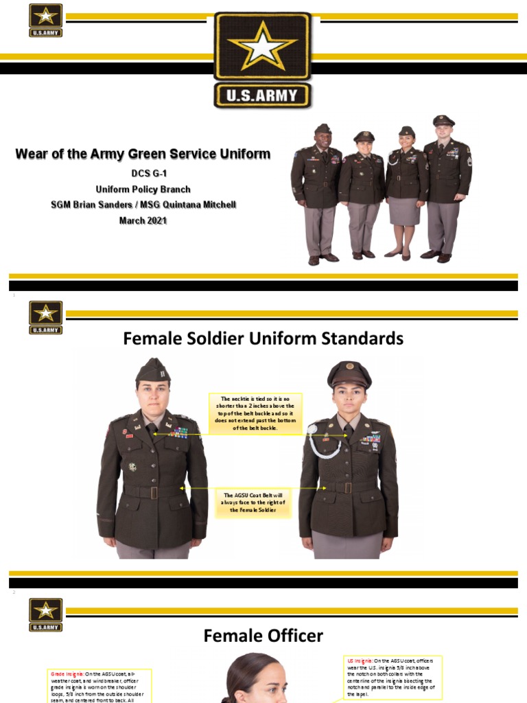 Wear of The Army Green Service Uniform | PDF | Sweater | Softlines (Retail)