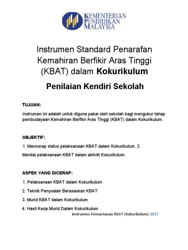 Instrumen Koko Kbat 2021 | PDF