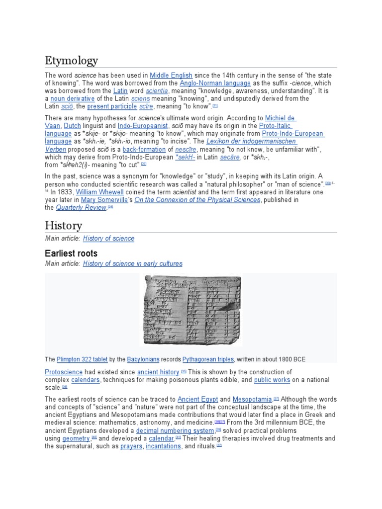 Etymology: Earliest Roots | PDF | Science | Ancient Greek Philosophy