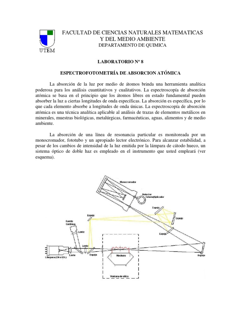 Guialab 8 | PDF | Espectroscopía de absorción atómica | Química
