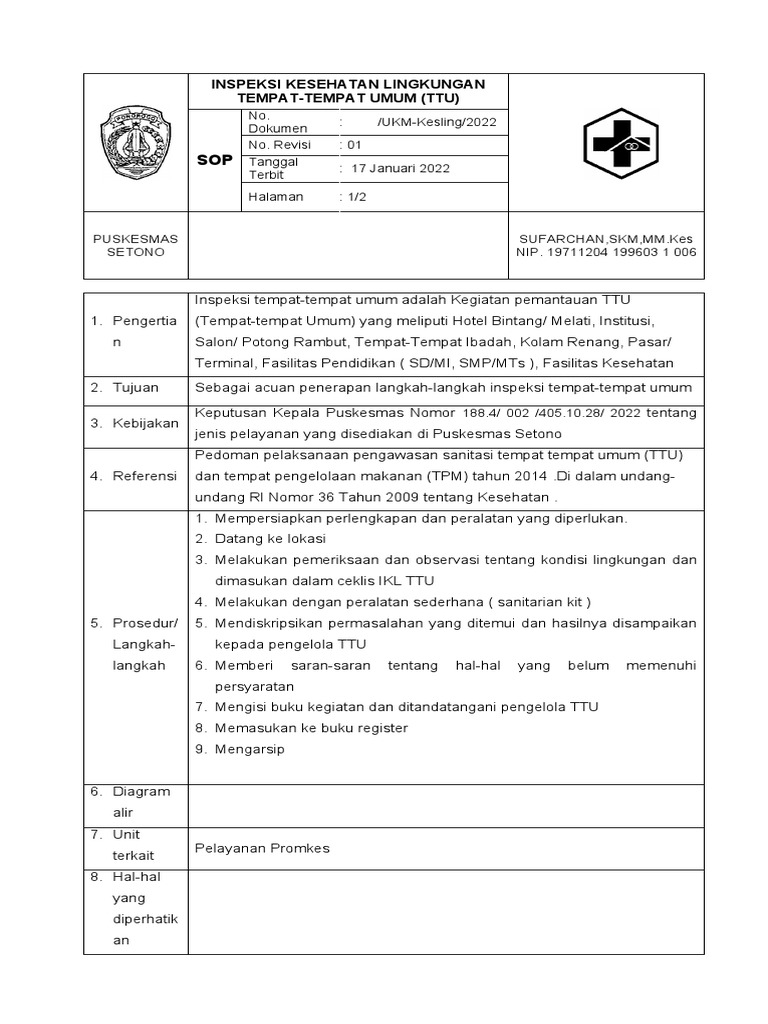 Sop Ikl Ttu | PDF | Pengelolaan Keuangan & Uang