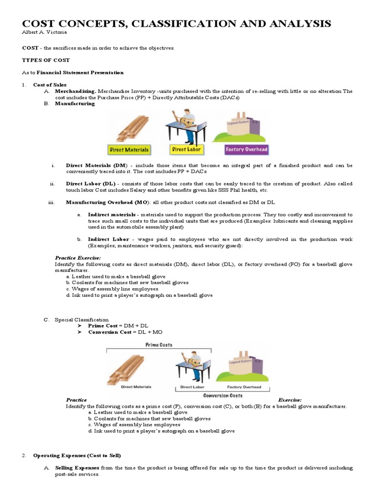 Cost Concepts and Analysis Guide | PDF | Inventory | Coefficient Of ...