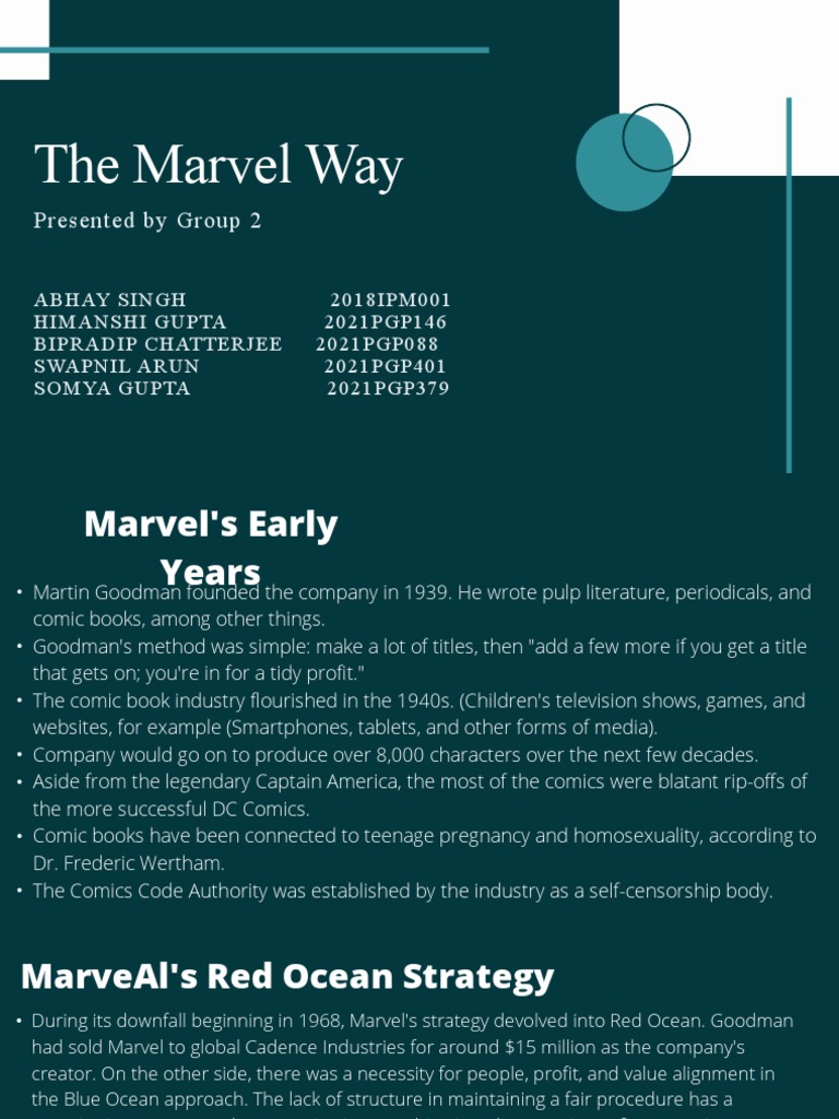 The Marvel Way: Presented by Group 2 | PDF | Marvel Comics | Spider Man