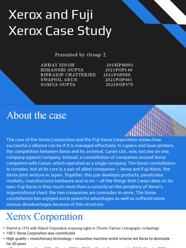 Xerox and Fuji Xerox Case Study | PDF | Photocopier | Fujifilm