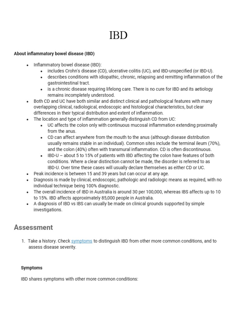 Assessment: About Inflammatory Bowel Disease (IBD) | PDF | Inflammatory ...