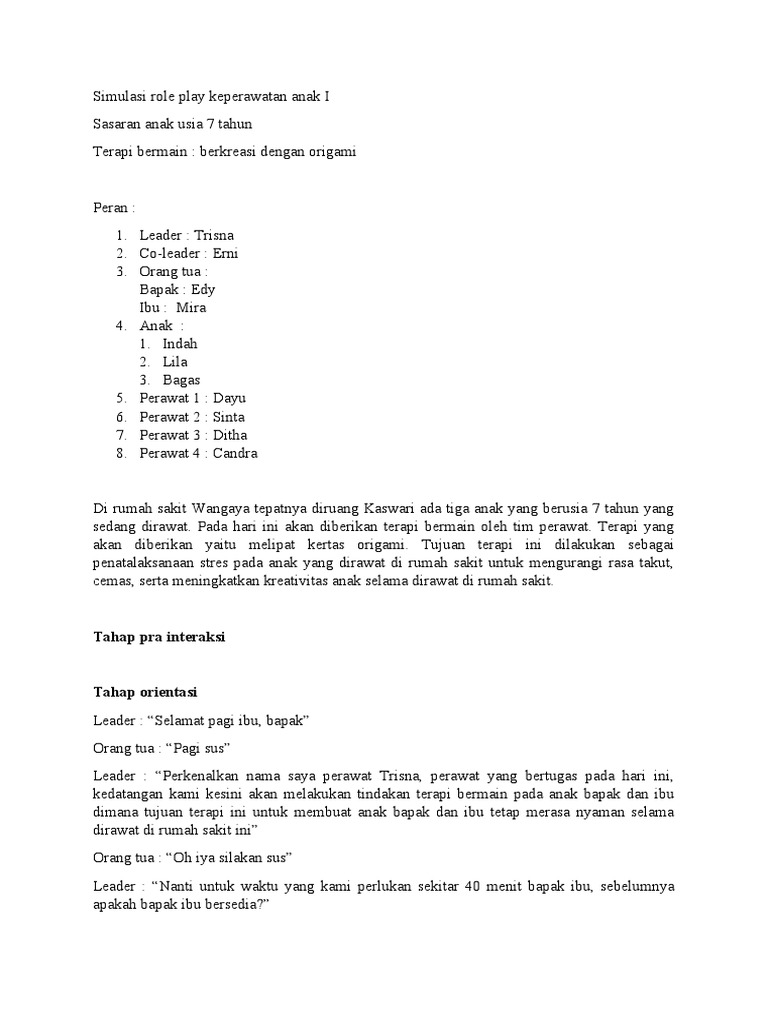 Contoh Role Play | PDF