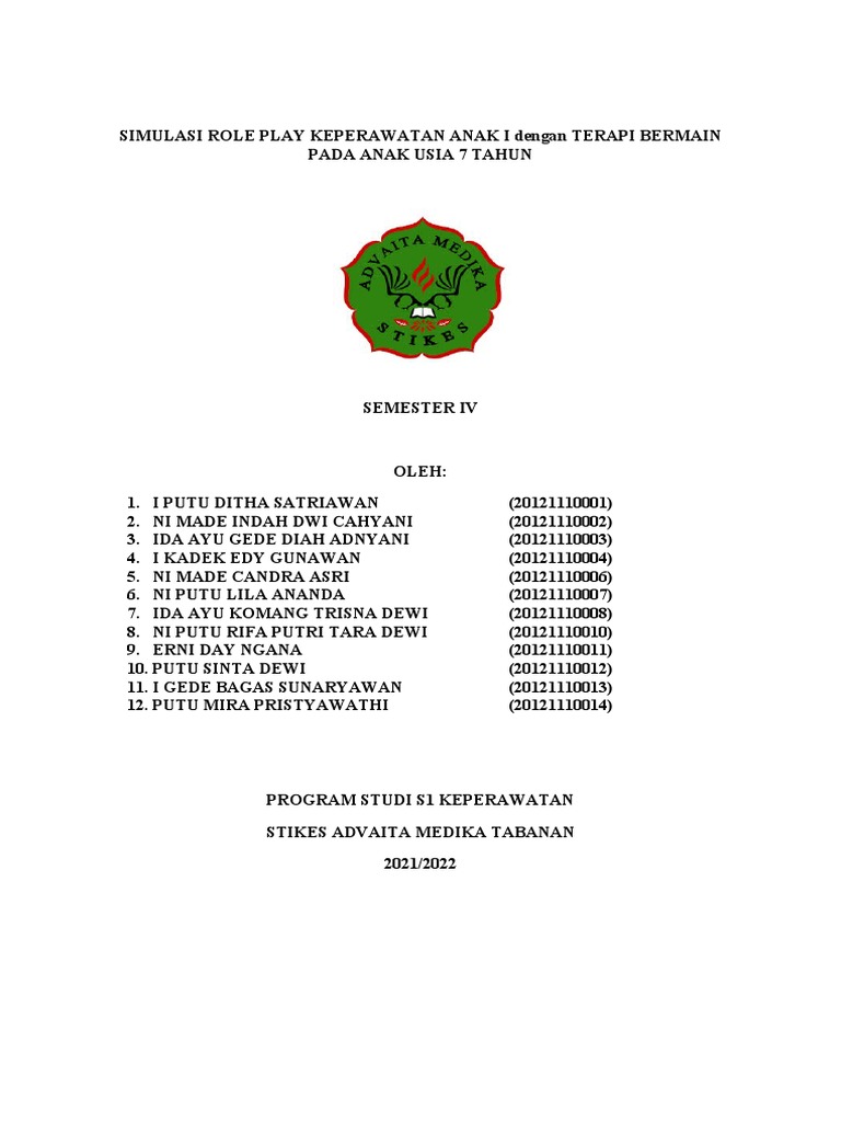 Role Play Terapi Bermain | PDF | Kesehatan Holistik