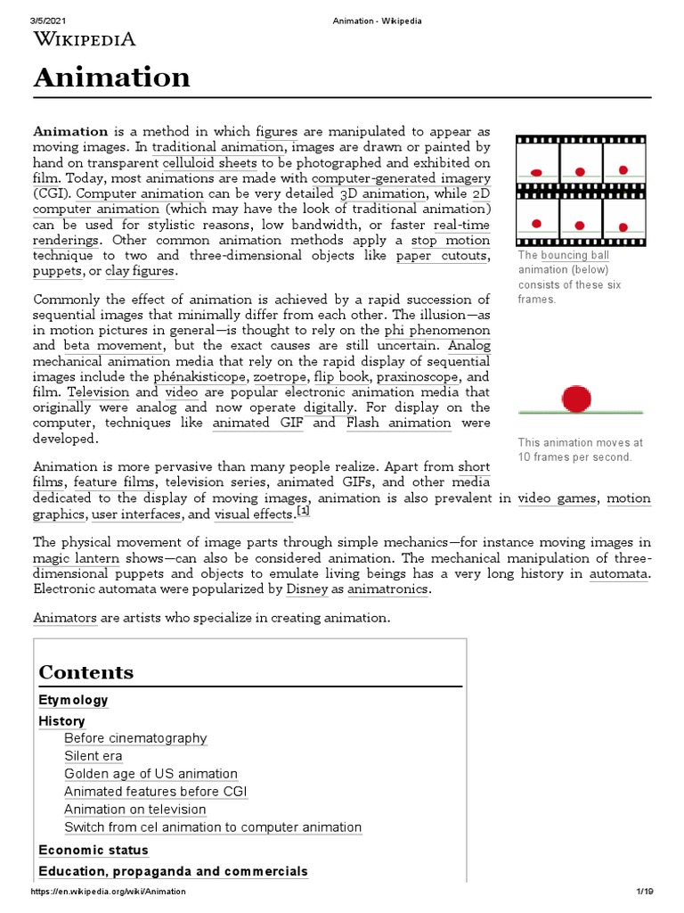 Animation About Pdf Animation Computer Animation