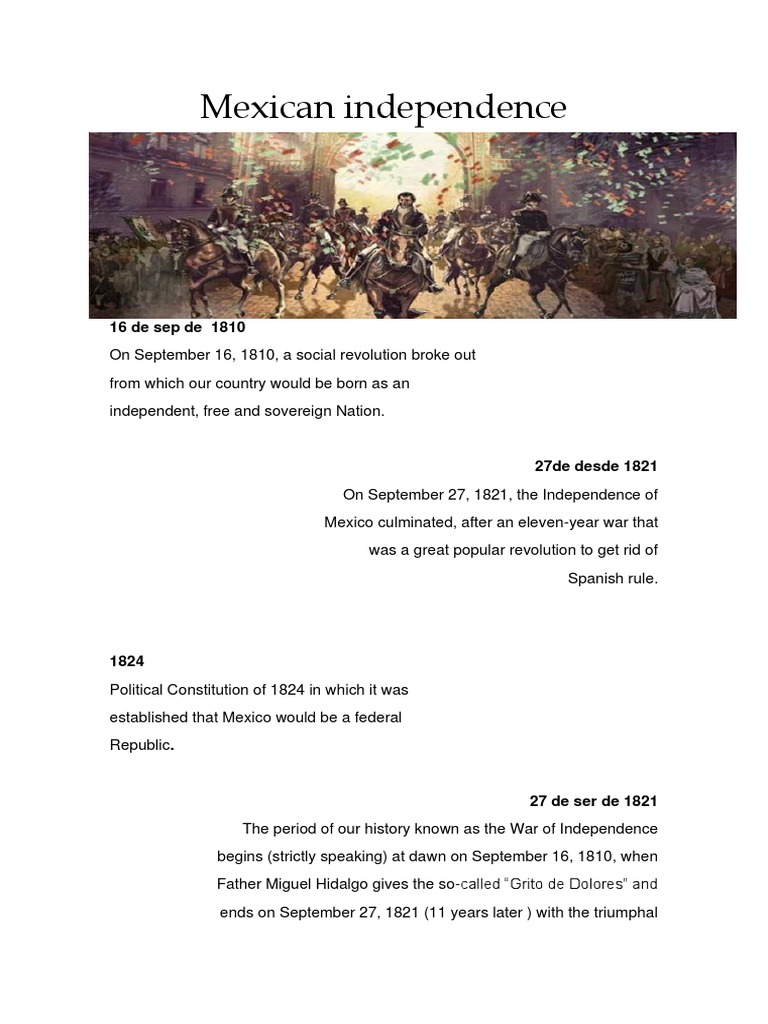 The Road to Mexican Independence: Key Events and Documents from 1810 ...