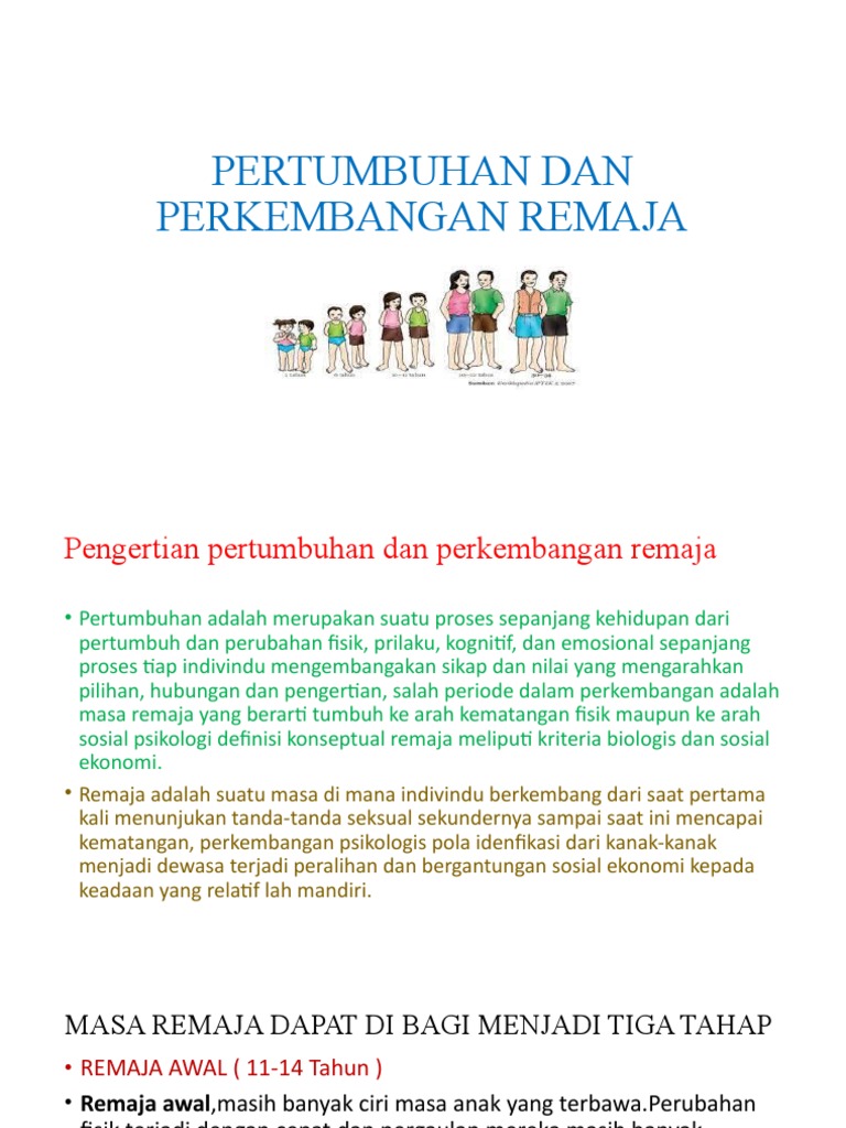 Ciri dan Tahap Pertumbuhan Remaja | PDF