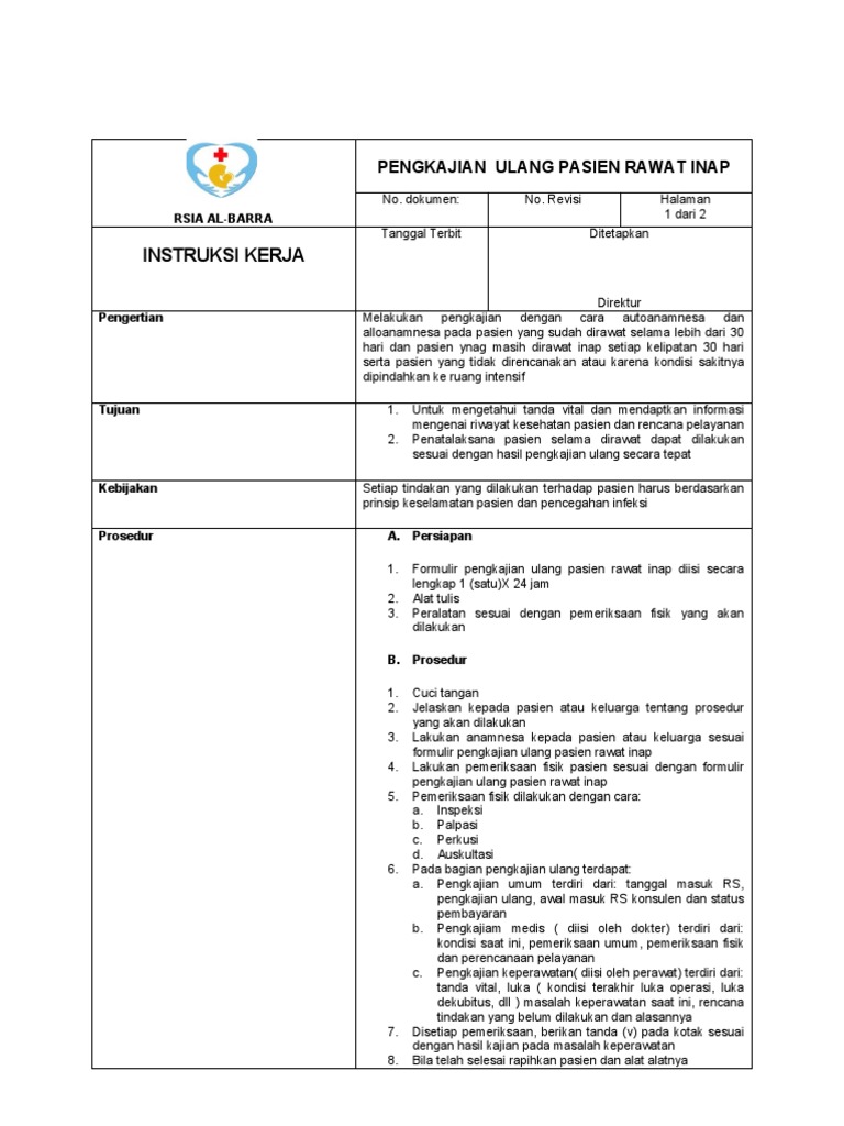 SOP Pengkajian Ulang Pasien Ranap | PDF