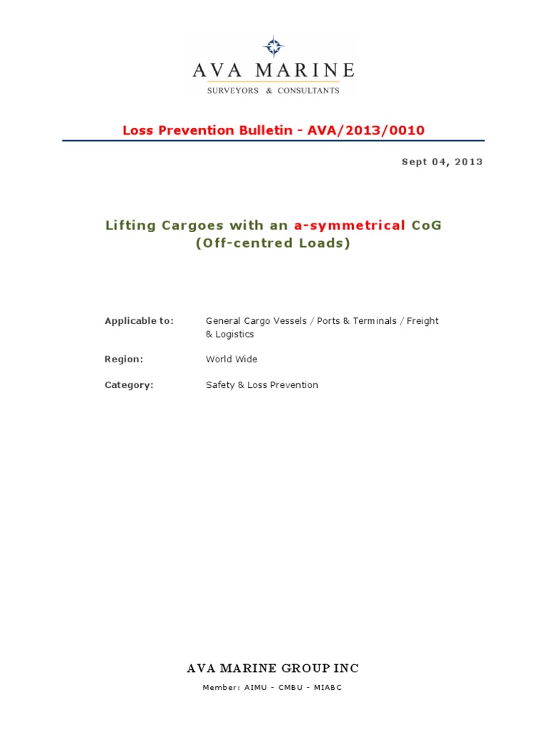 Lifting Cargoes With An A-Symmetrical CoG | PDF | Crane (Machine ...