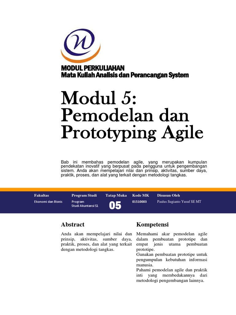 Modul APS - 5 Pemodelan Dan Prototyping Agile | PDF | Komputer