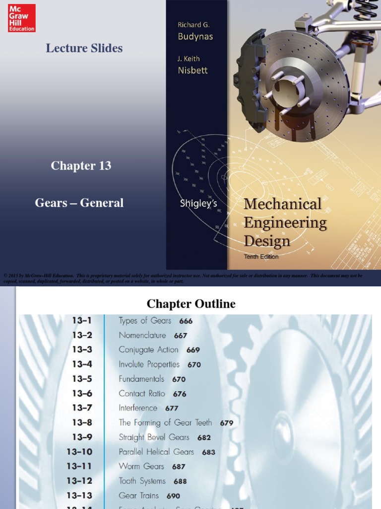 Lecture Slides: Shigley's Mechanical Engineering Design | PDF | Gear | Mechanics